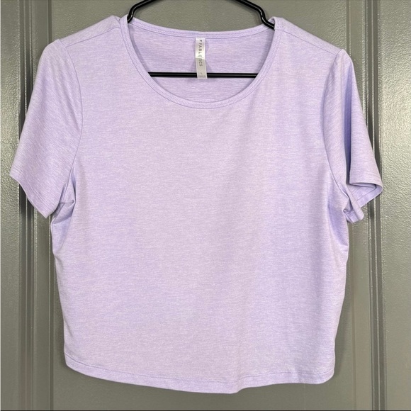 Fabletics | Tops | Fabletics Lavender Purple Open Twist Back Boxy Tee ...
